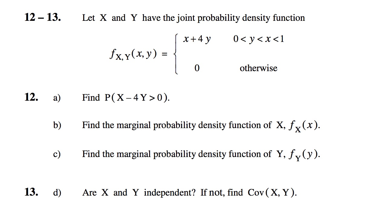 Solved Let X And Y Have The Joint Probability Density Fun