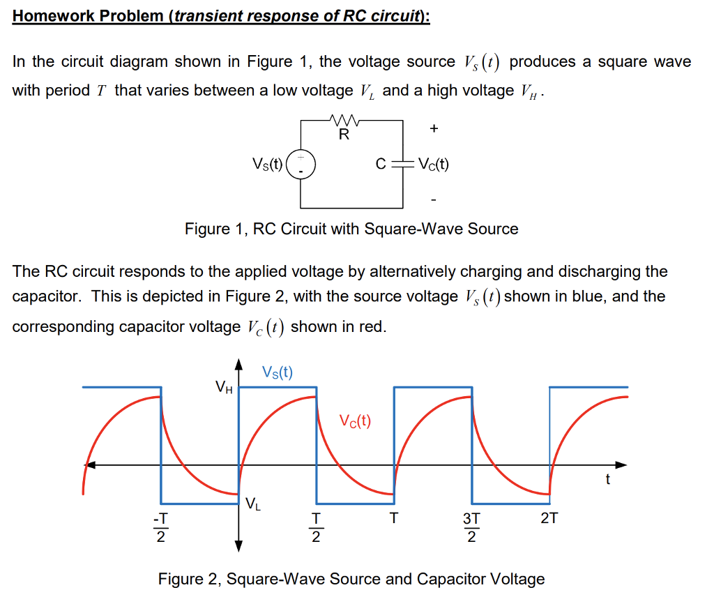 Solved Homework Problem Transient Response Of Rc Circuit