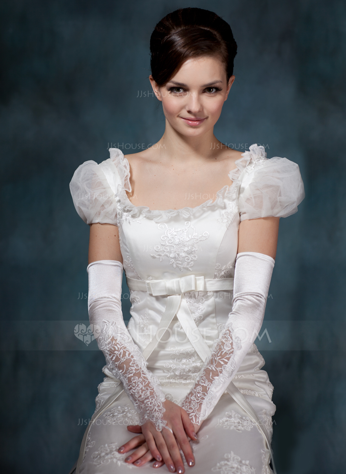 Elastic Satin Opera Length Bridal Gloves 014020514 Jjshouse
