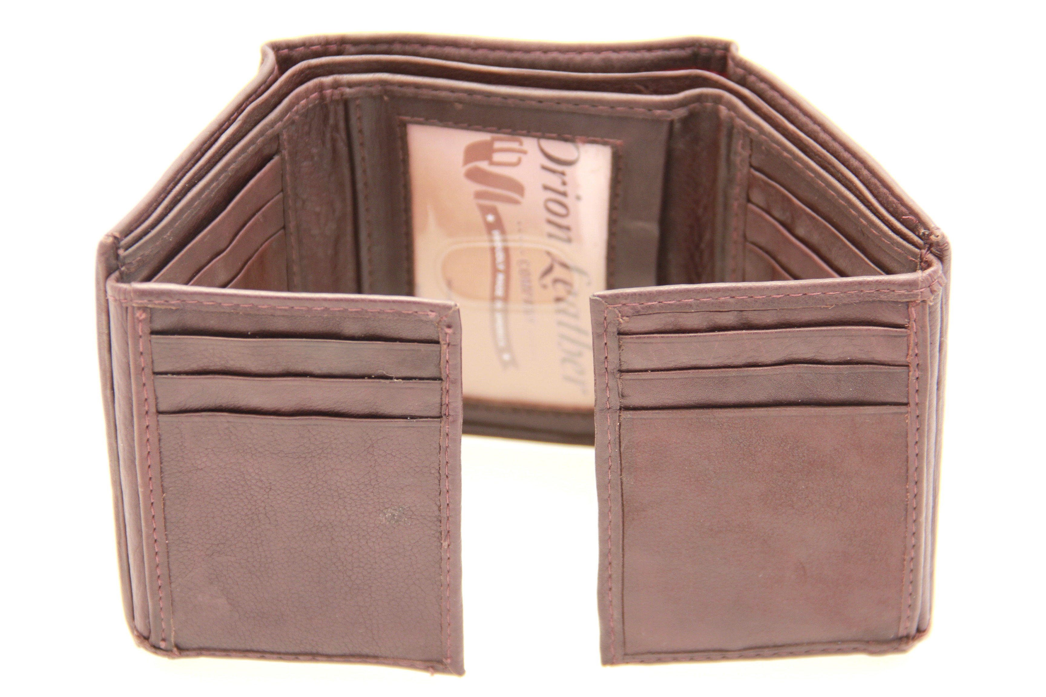 Mens Trifold Wallet Genuine Leather Double Flap Out 12 Credit Card