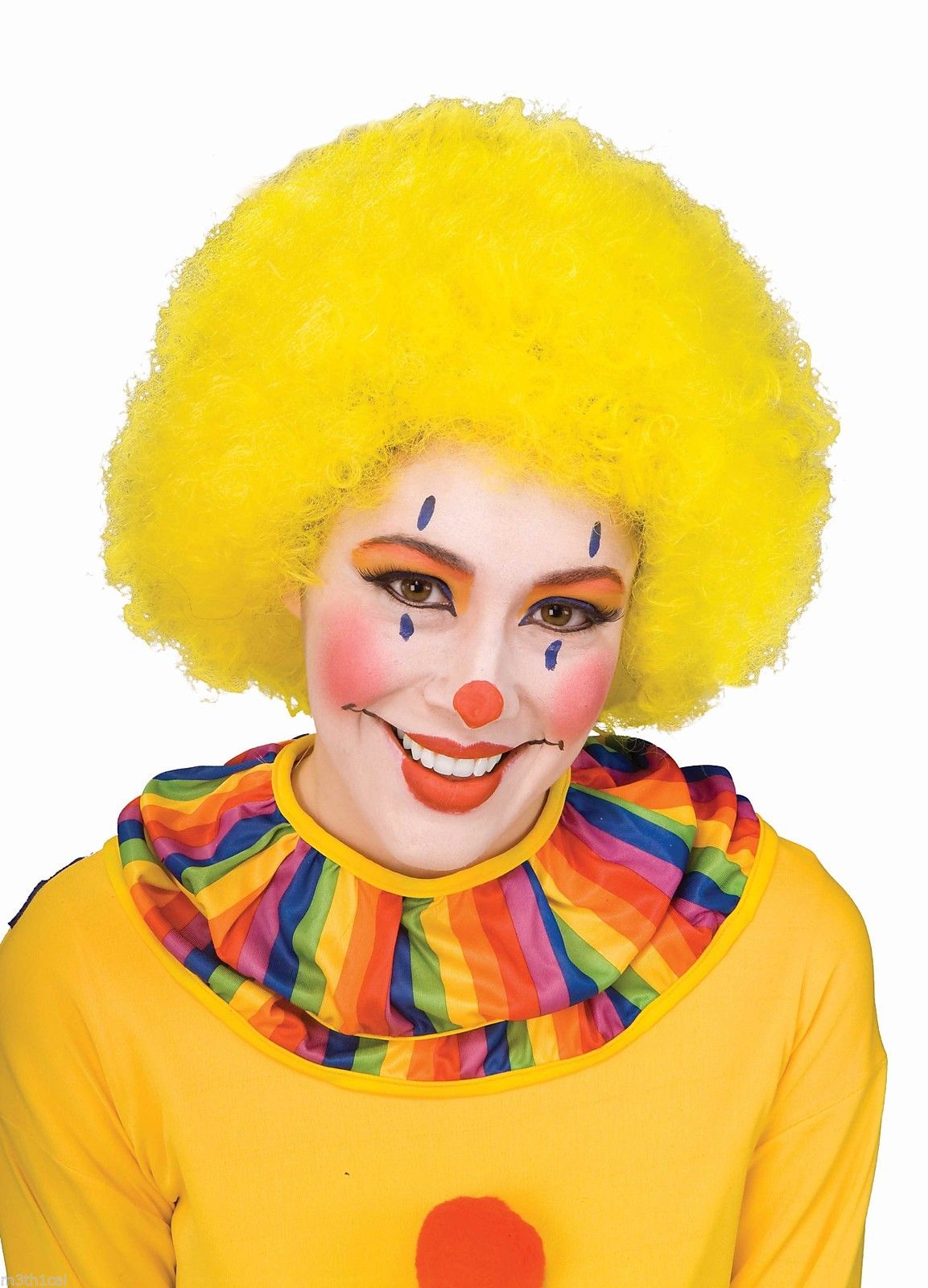 Adult Afro Fro Colorful Circus Clown Wig Hair Halloween Costume