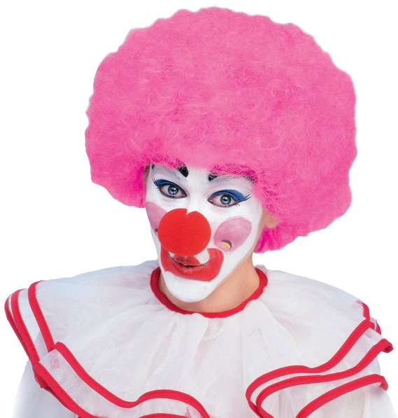 Adult Afro Fro Colorful Circus Clown Wig Hair Halloween Costume