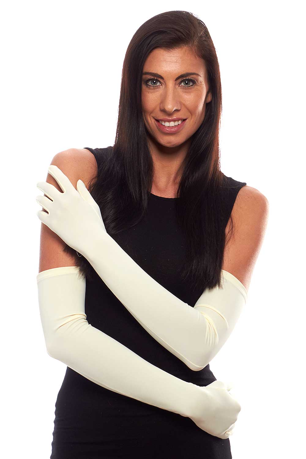 Classic Comfort Stretch Long Opera Gloves With Buttons