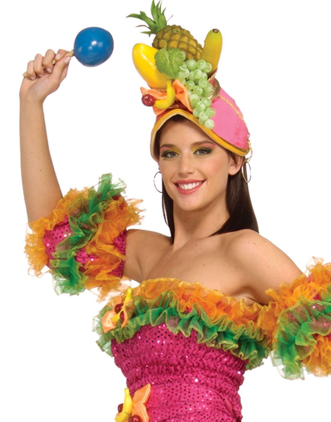 Sexy Multicoloured Carmen Miranda Fruit Princess Tropical Halloween