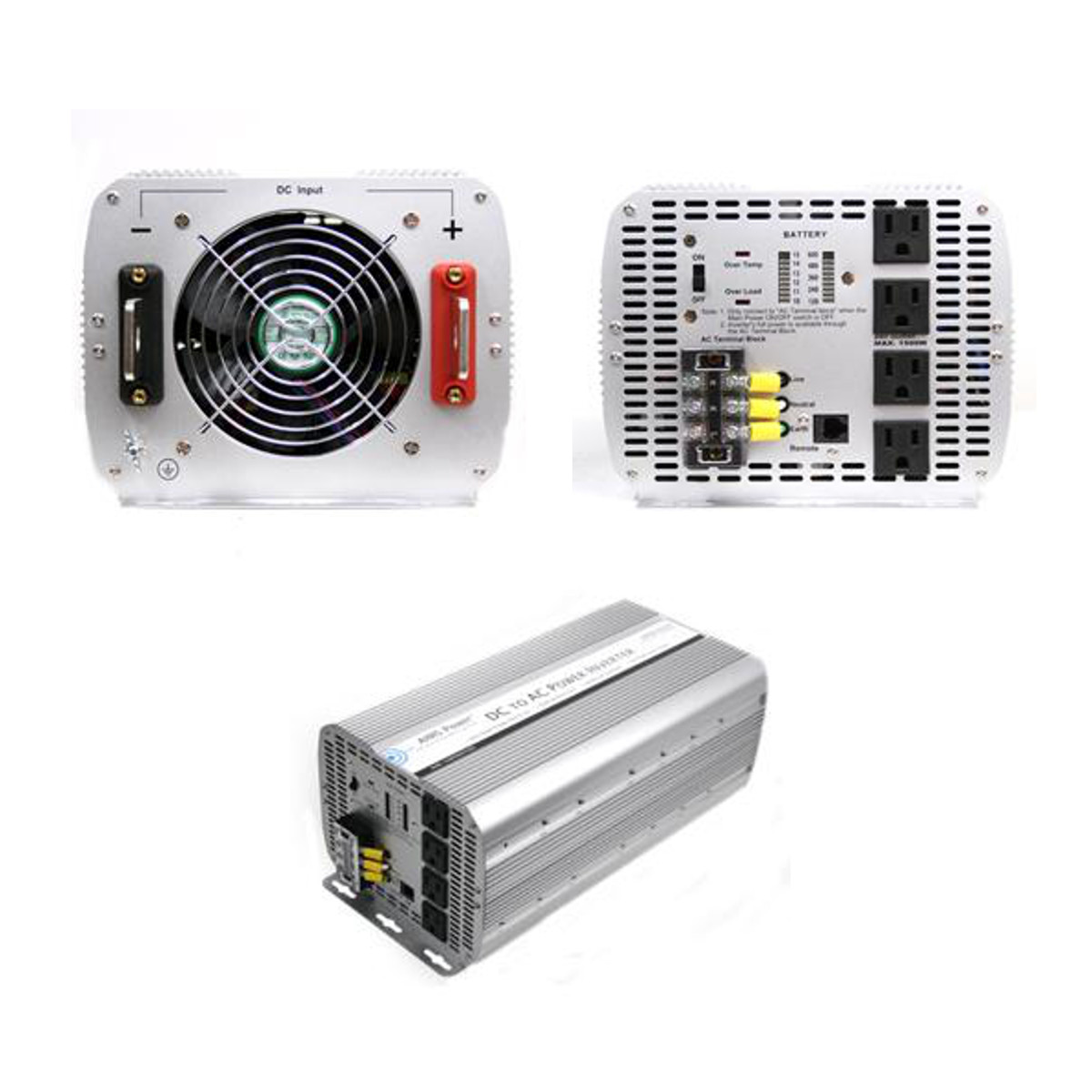 Aims Power 5000w Modified Sine Wave Inverter 10000 Watts Surge 12v