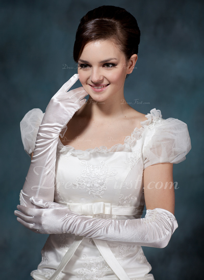 Elastic Satin Opera Length Partyfashion Glovesbridal Gloves