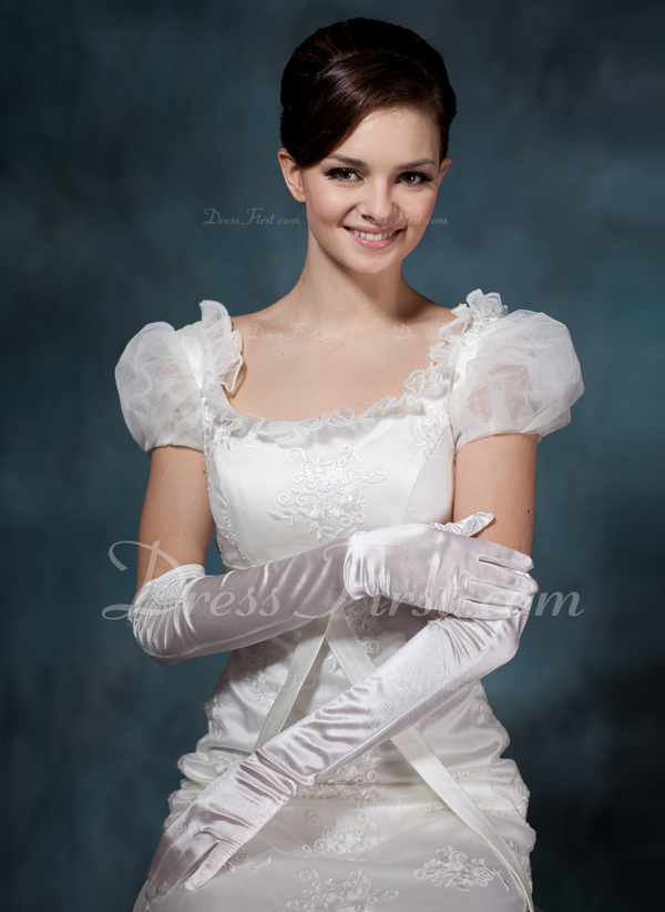 Elastic Satin Opera Length Partyfashion Glovesbridal Gloves