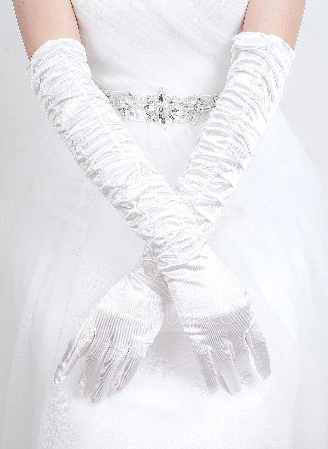 Satin Opera Length Bridal Gloves 014072498 Jjshouse
