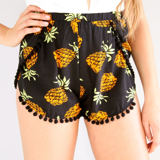 Pineapple Pom Pom Shorts On Storenvy