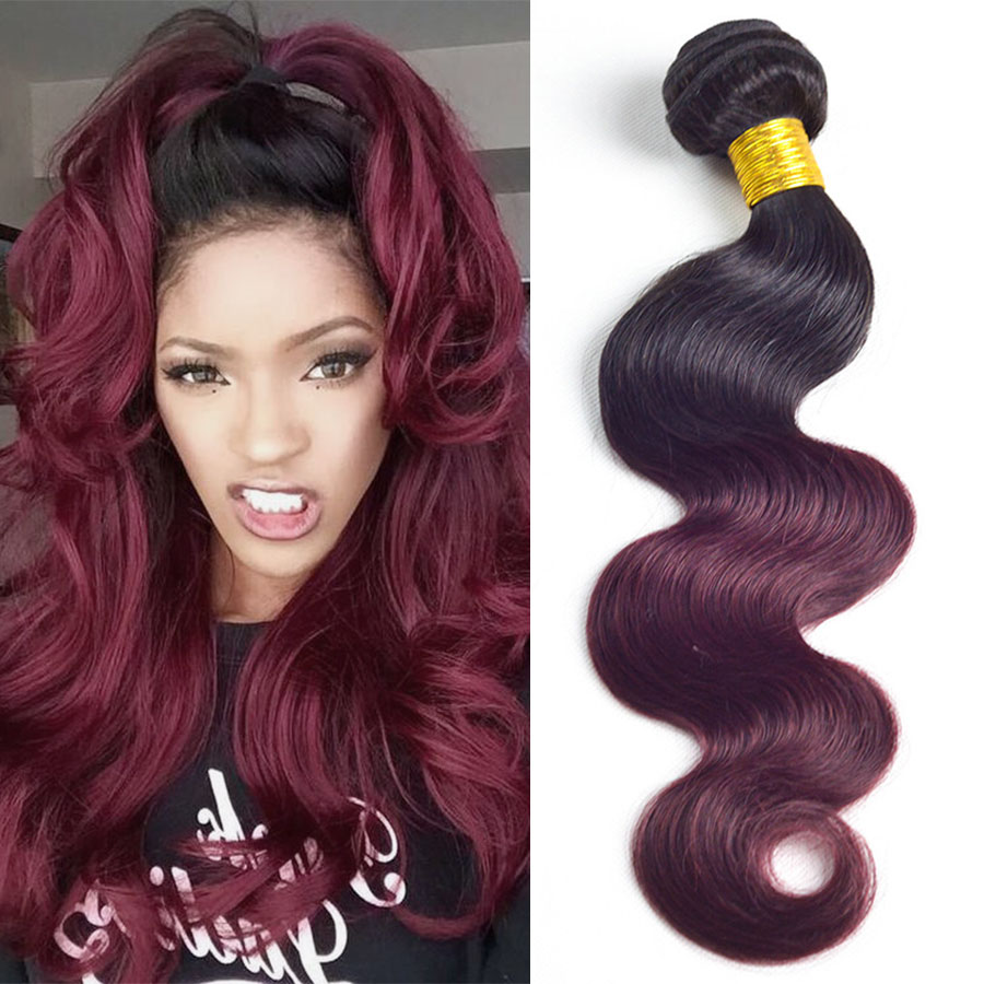 Ombre 1bburgundy Virgin Brazilian Body Wave Weaves On Storenvy