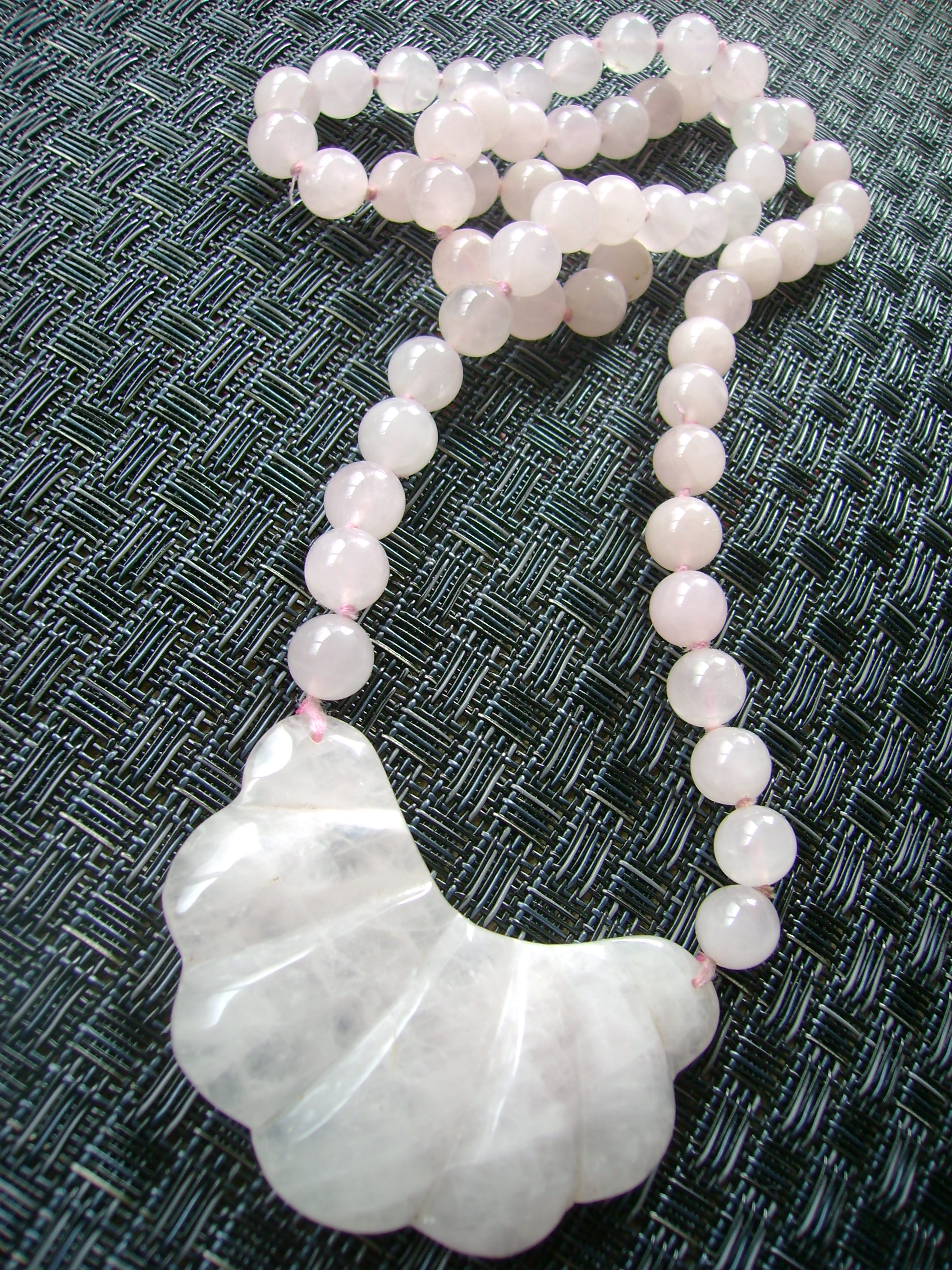 Vintage Pink Rose Quartz Necklace On Storenvy