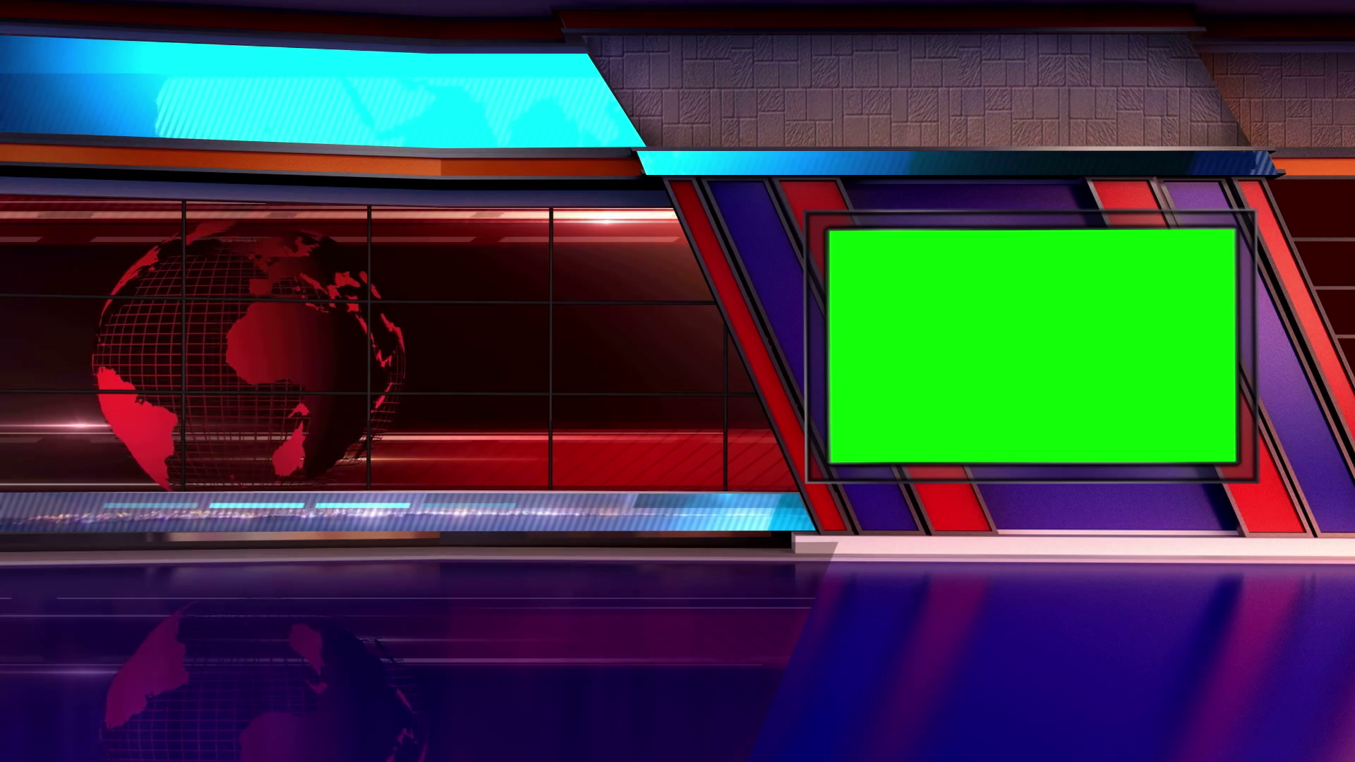 News Tv Studio Set Virtual Green Screen Background Loop Stock 41724