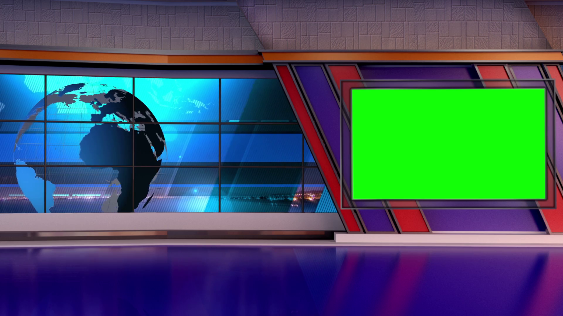 News Tv Studio Set Virtual Green Screen Stock Footage Sbv 39444 The