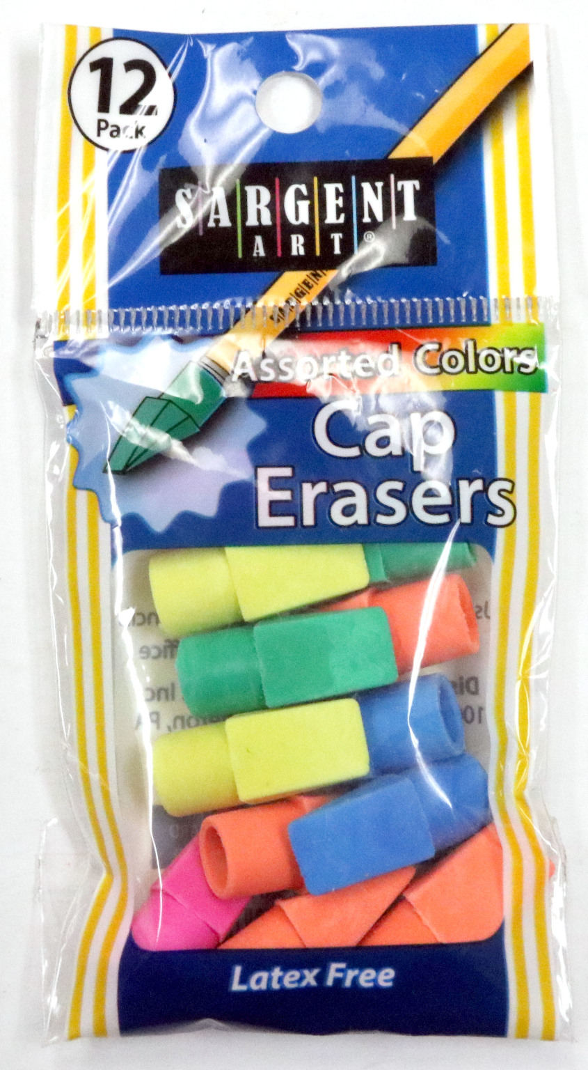 Wholesale Sargent Art Cap Erasers 200 Count 12 Piece Assorted