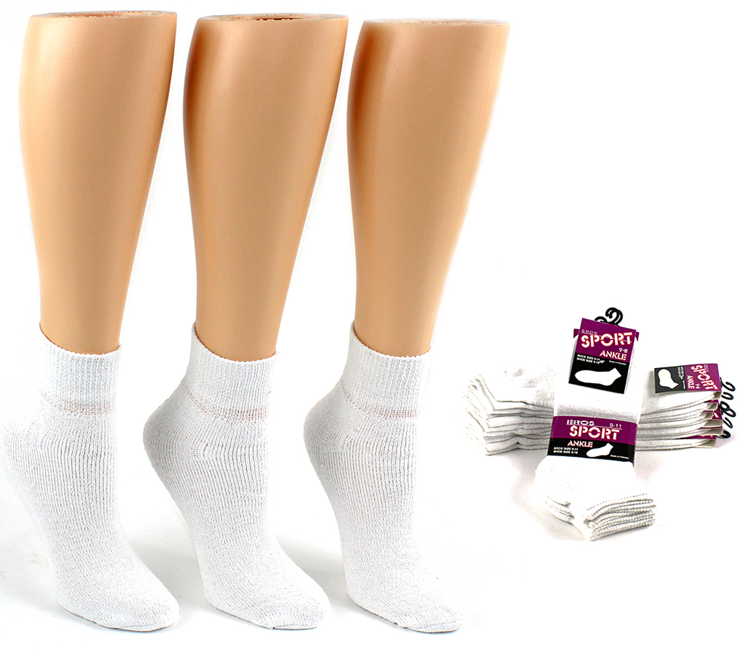 Wholesale Womens White Ankle Socks Size 9 11 Dollardays