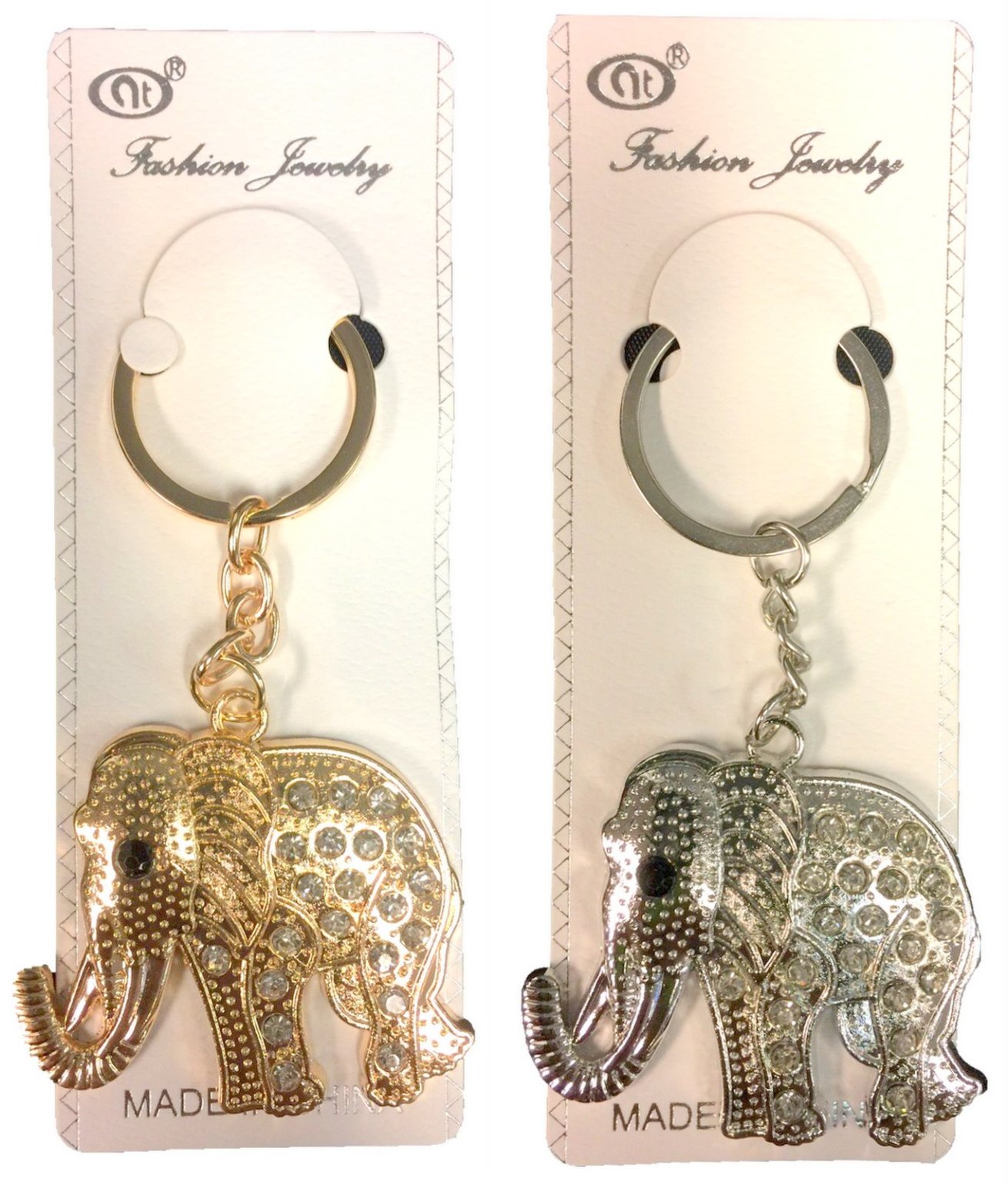 Wholesale Rhinestone Elephant Keychain Dollardays