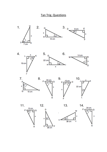 Tan Trigonometry Questions By Mrobertson1987 Teaching Resources Tes