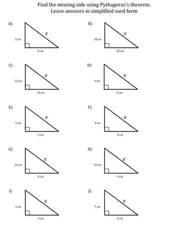 Pythagoras Finding The Missing Sides Using Surds By Fantus Teaching