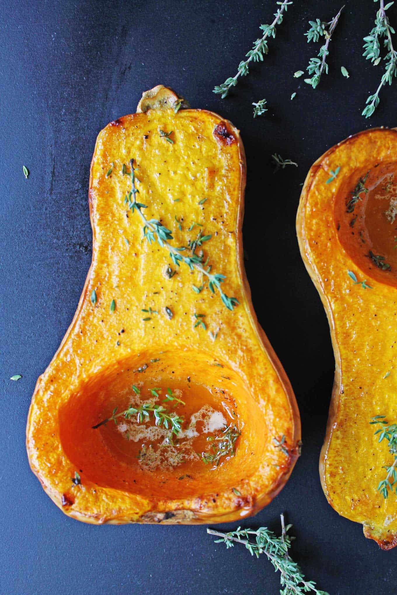 Roasted Butternut Squash With Thyme Honey Butter Rhubarbarians