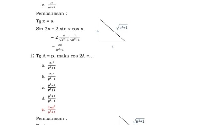 Soal Dan Pembahasan Trigonometri Kelas 12