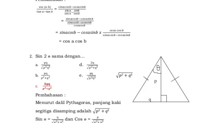 Soal Dan Pembahasan Trigonometri Dunia Sekolah Otosec