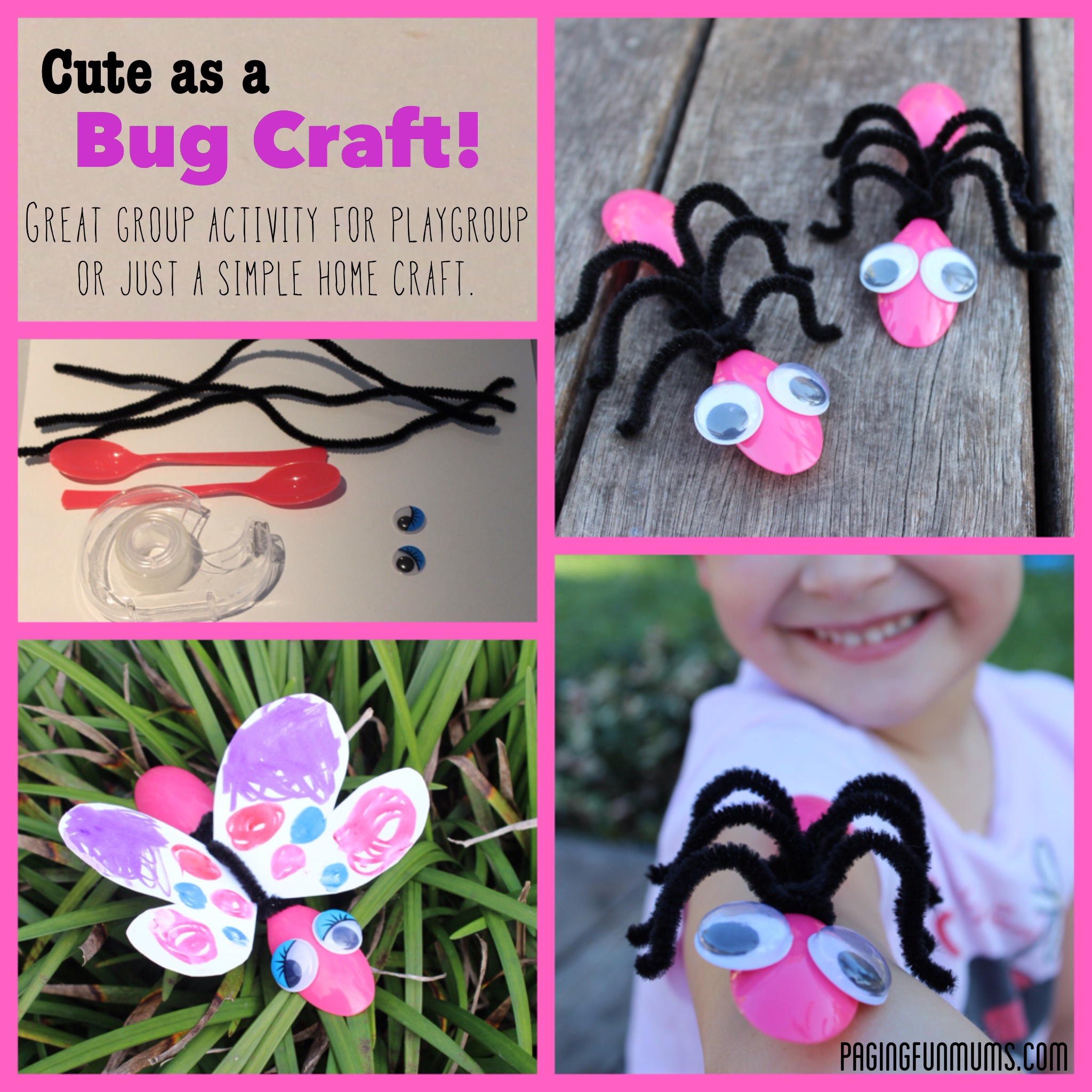 Cute Bug Craft Using Spoons And Pipe Cleaners