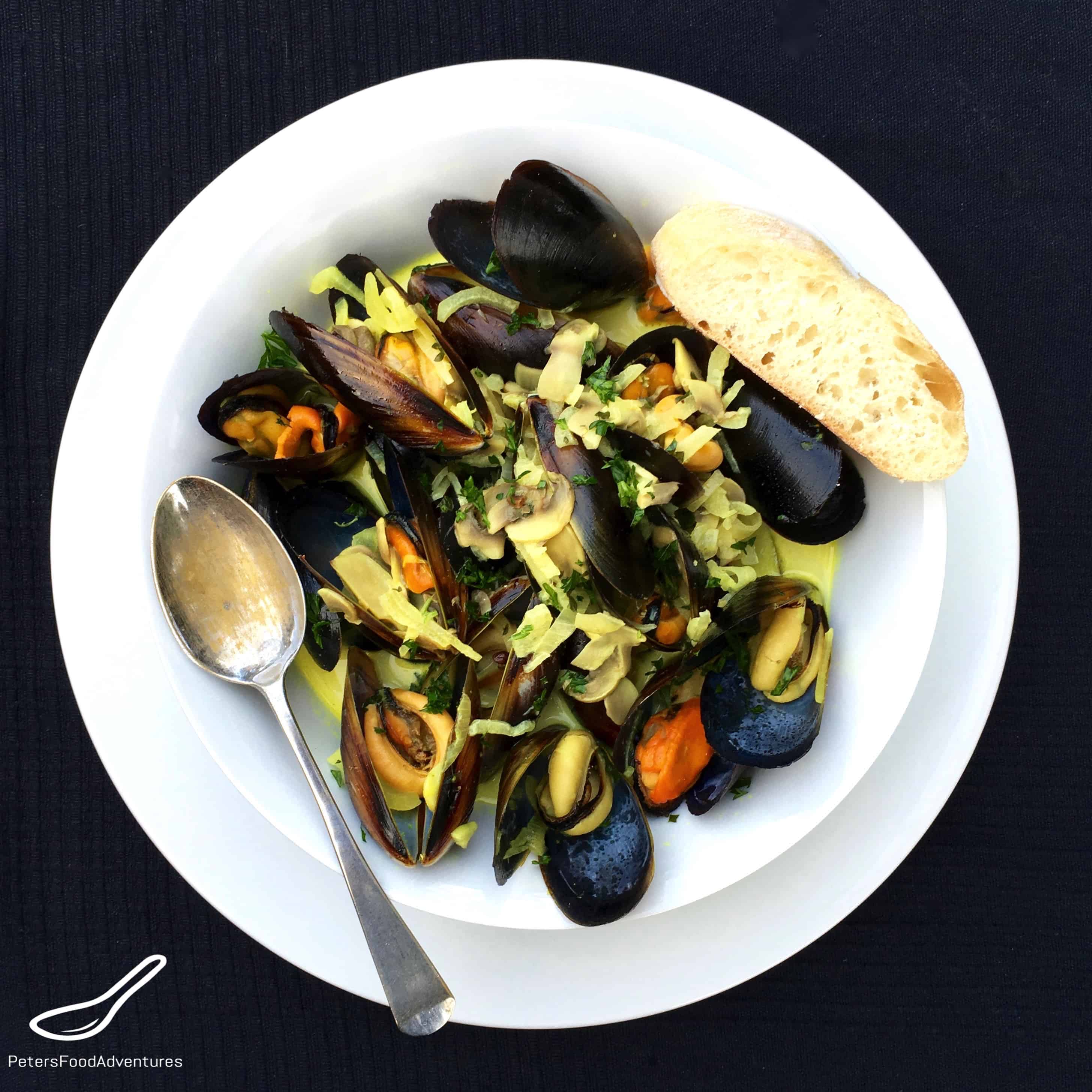 Mussels In A Creamy White Wine Sauce Recipe Petersfoodadventures