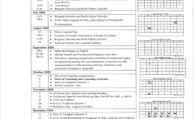 Deped Releases Calendar For Sy 2021 2022 Guro Ako Riset Anhire