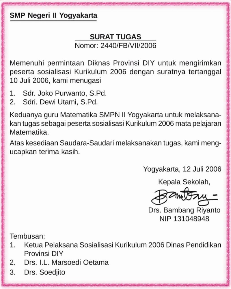 Contoh Surat Dinas Resmi Yang Baik Dan Benar Struktur Lengkap 96929