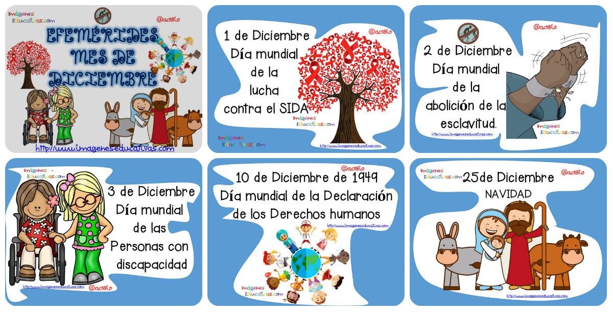 Efemérides Mes De Diciembre Portada Imagenes Educativas