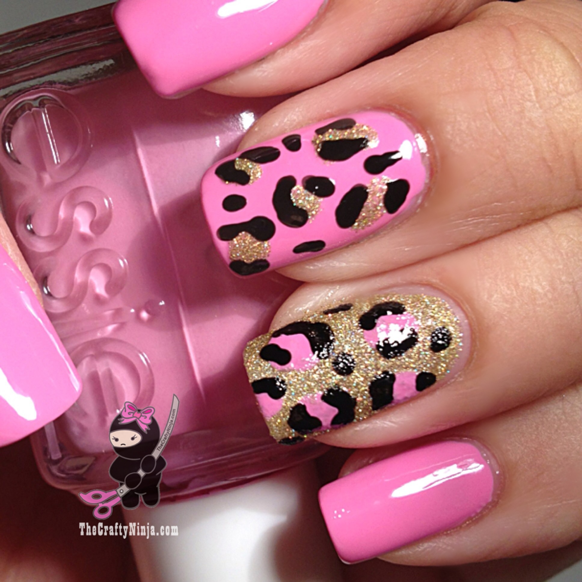 Pink Leopard Print Nails The Crafty Ninja