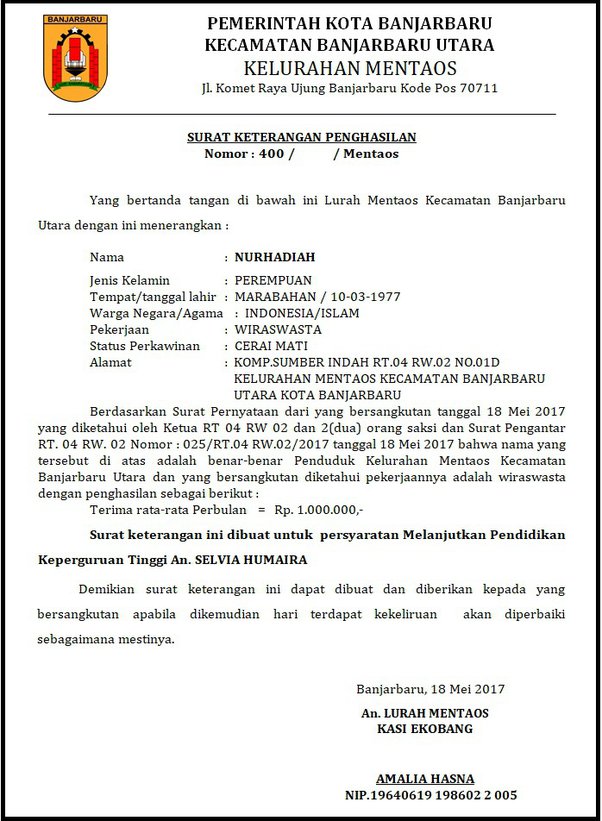 Surat Kuasa Pemotongan Gaji Karyawan Contoh Surat Keterangan Porn Sex