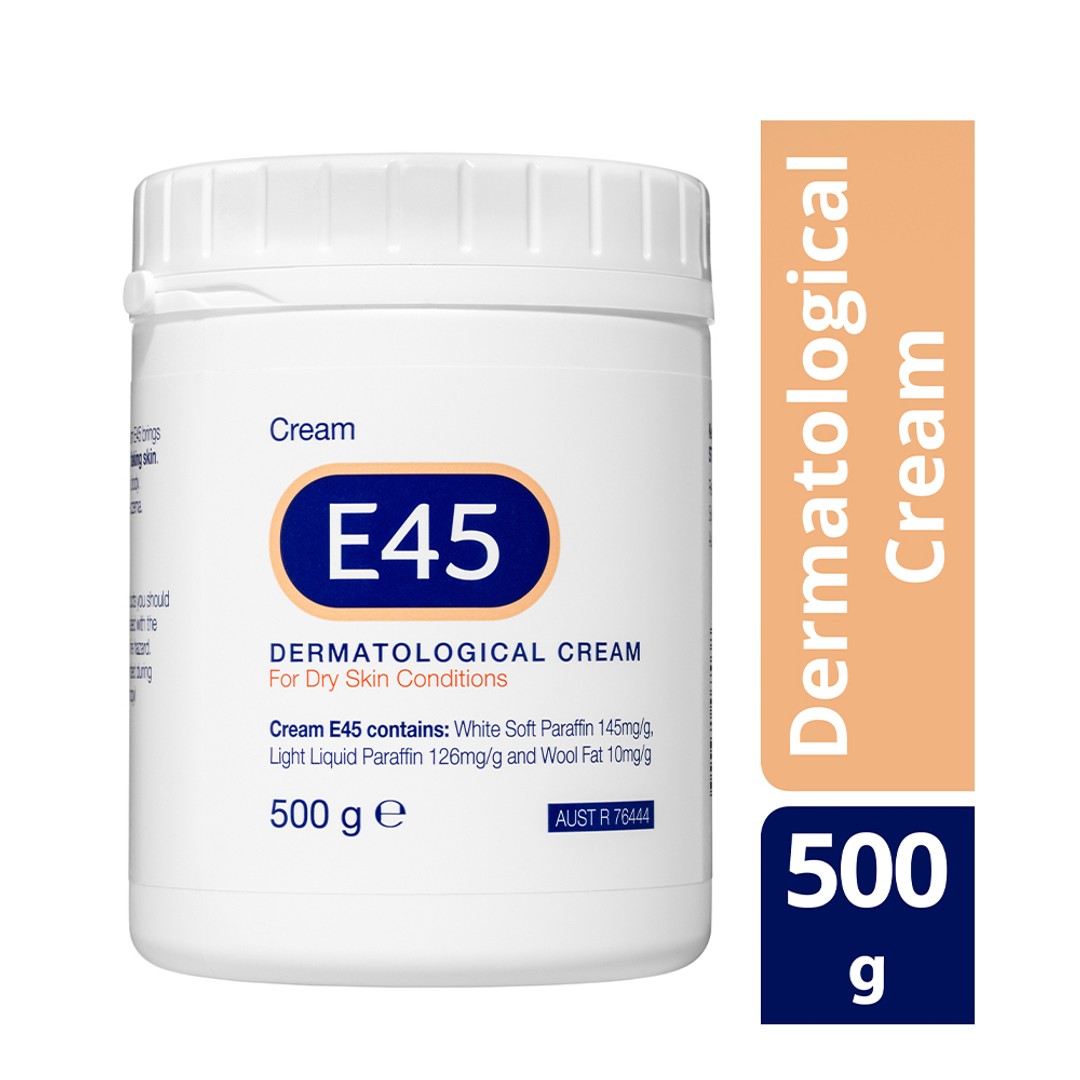 E45 Creamcare For Dry Skin Tub 500g Bodyhands Non Greasysoothing