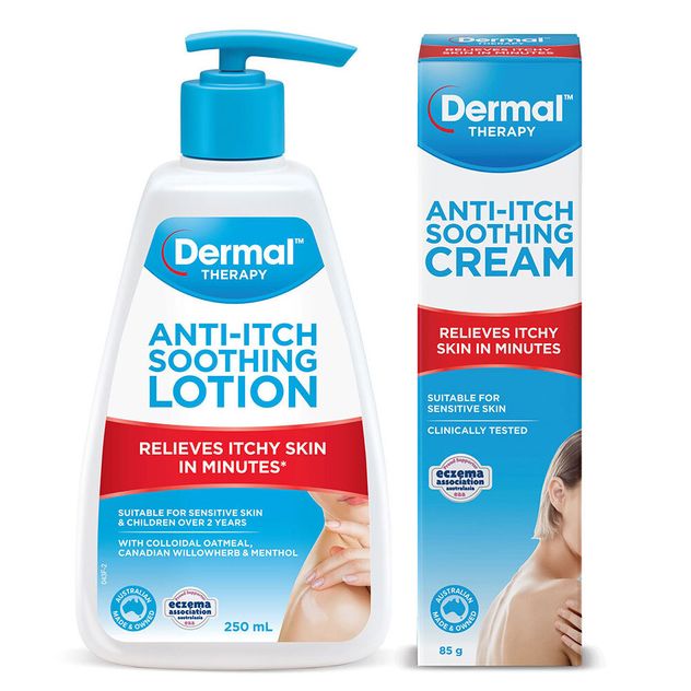 2x Dermal Therapy 85g Anti Itch Soothing Cream And 250ml Lotion For Itchy