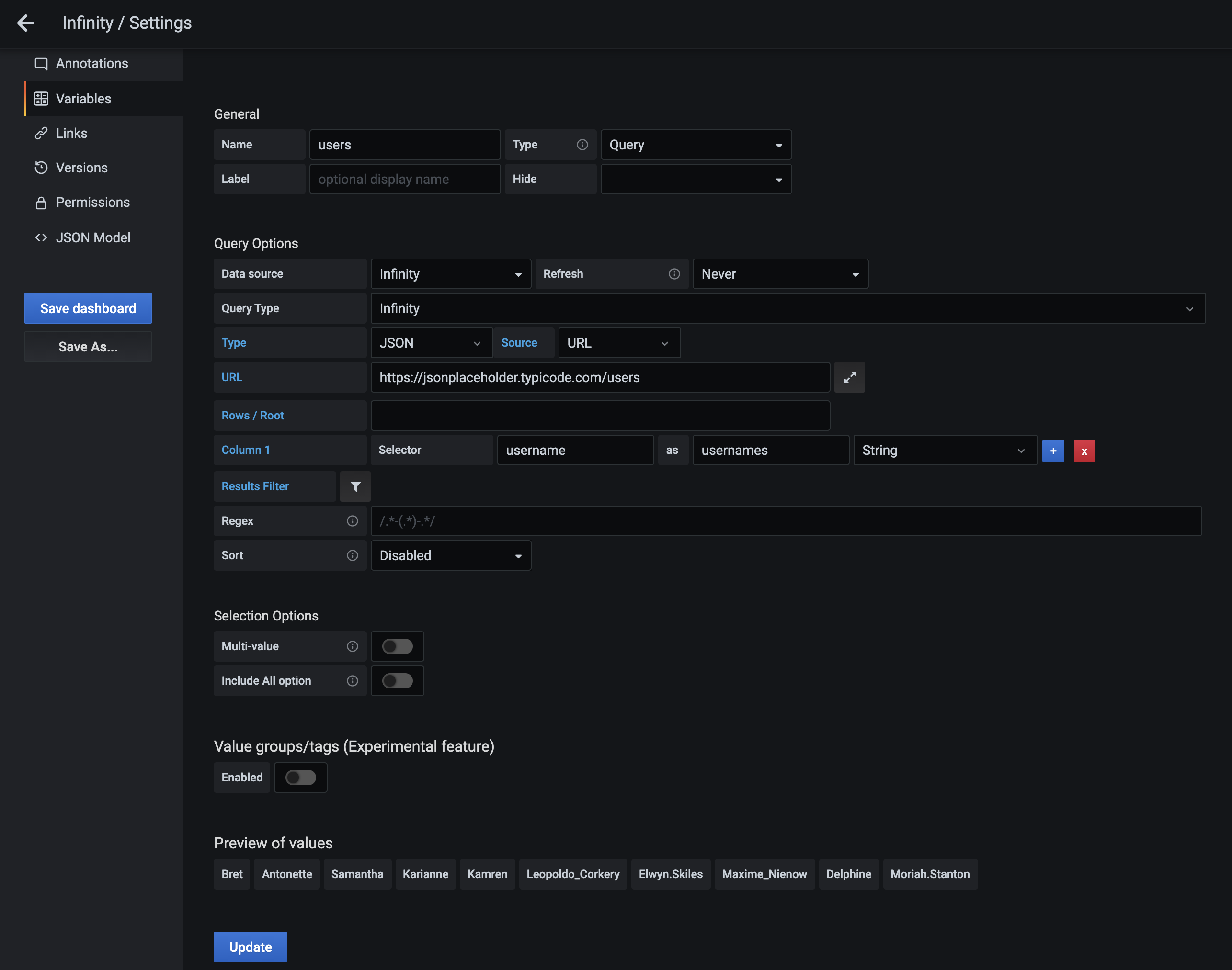 Grafana Template Variables