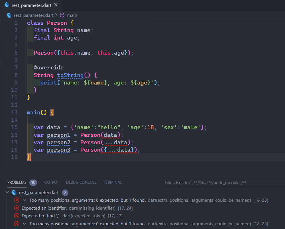 Support Rest Parameter Syntax Like Javascript · Issue 893 · Dart Lang