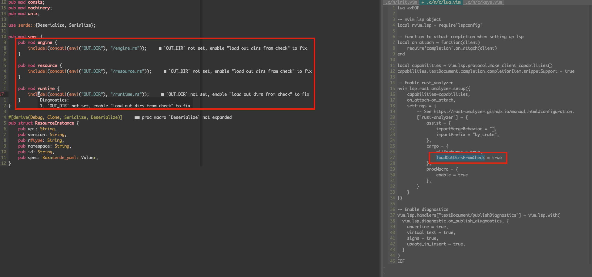 Rust Analyzer Loadoutdirsfromcheck Not Working · Issue 794 · Neovim