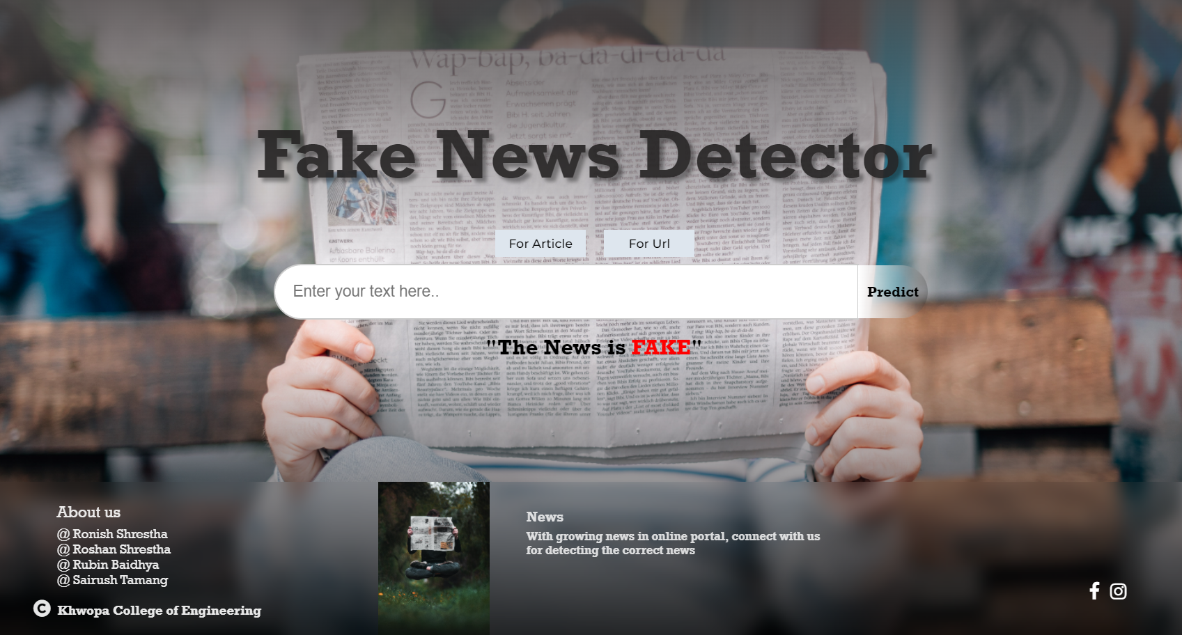 Fake News Detection Fake News Detection Usingmachinelearning