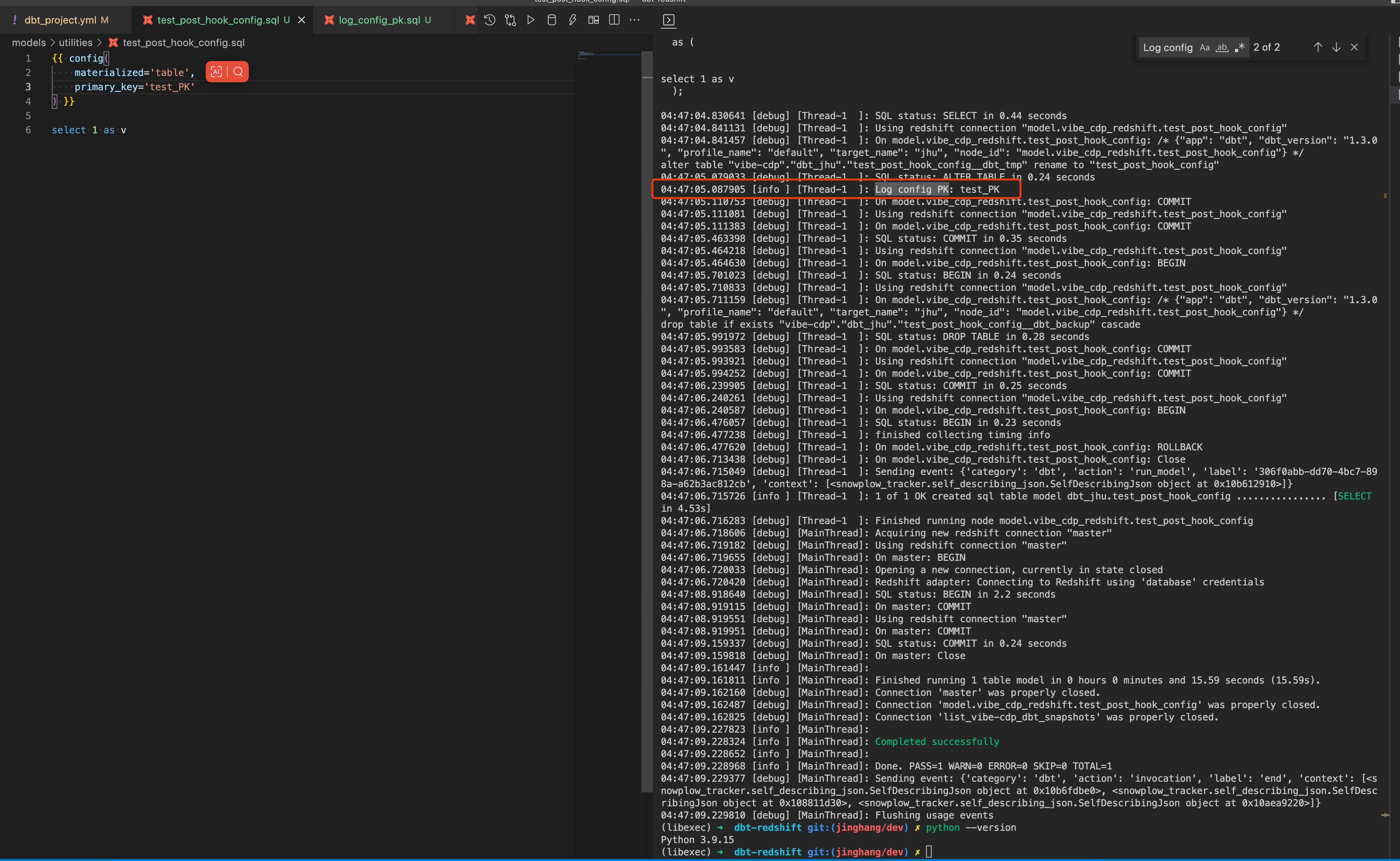 Ct 2747 Bug Post Hook Called In Dbtprojectyml Does Not Work