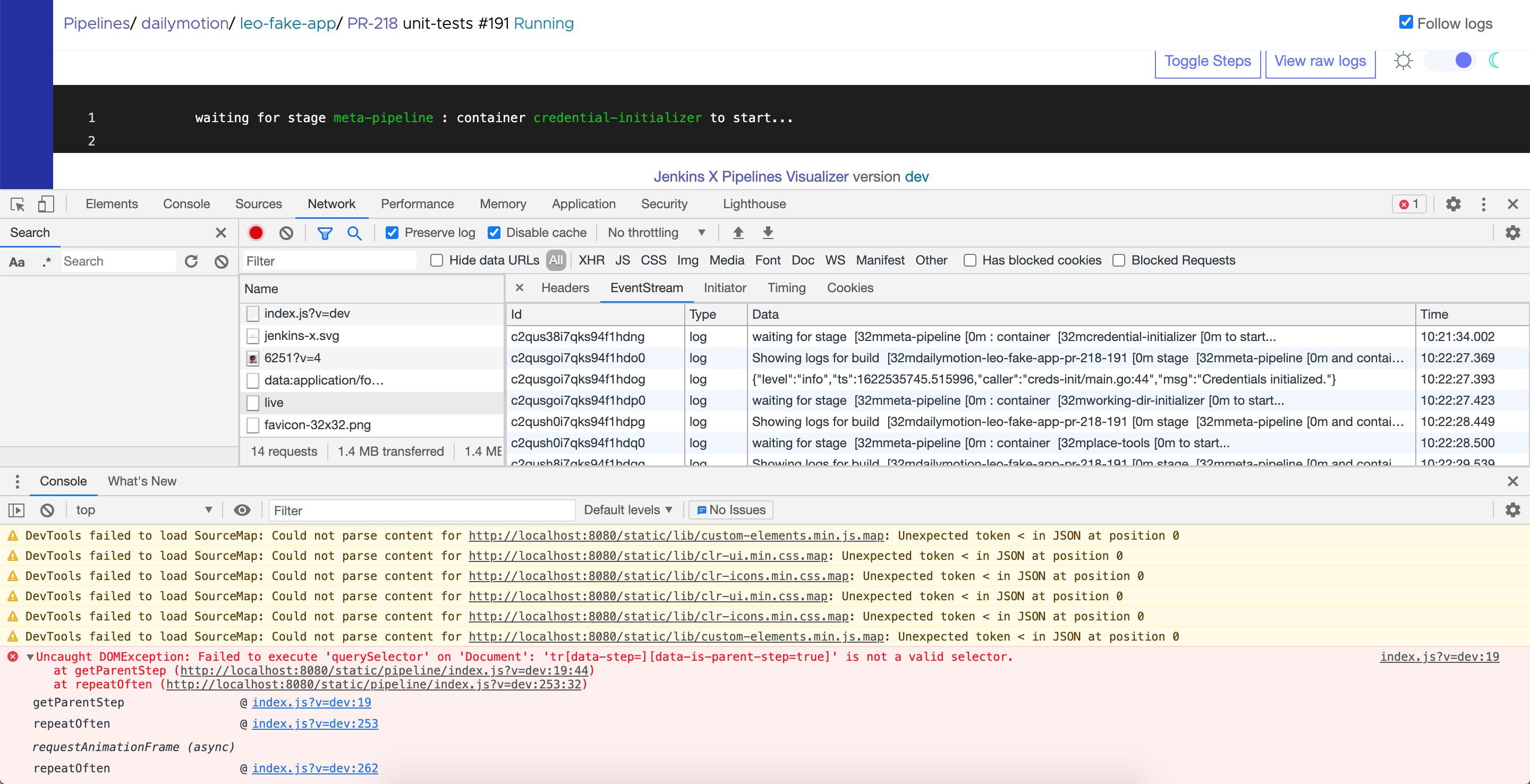 Javascript Error While Getting Live Logs · Issue 126 · Jenkins Xjx