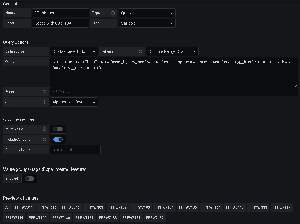 Bug Template Variable With Flux Datasource Influxdb · Issue 29878