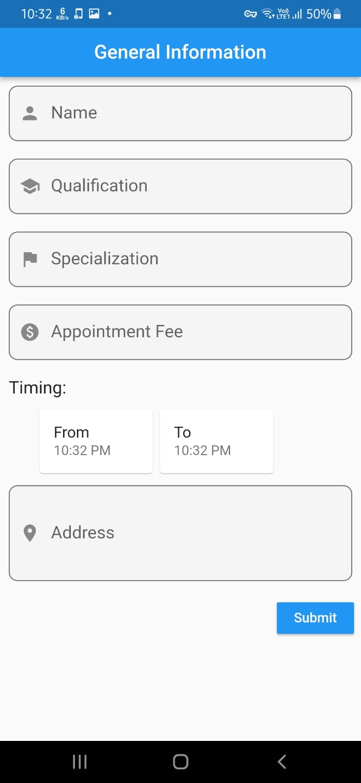 Flutter App A Flutter App For Taking Appointment From The Doctor And