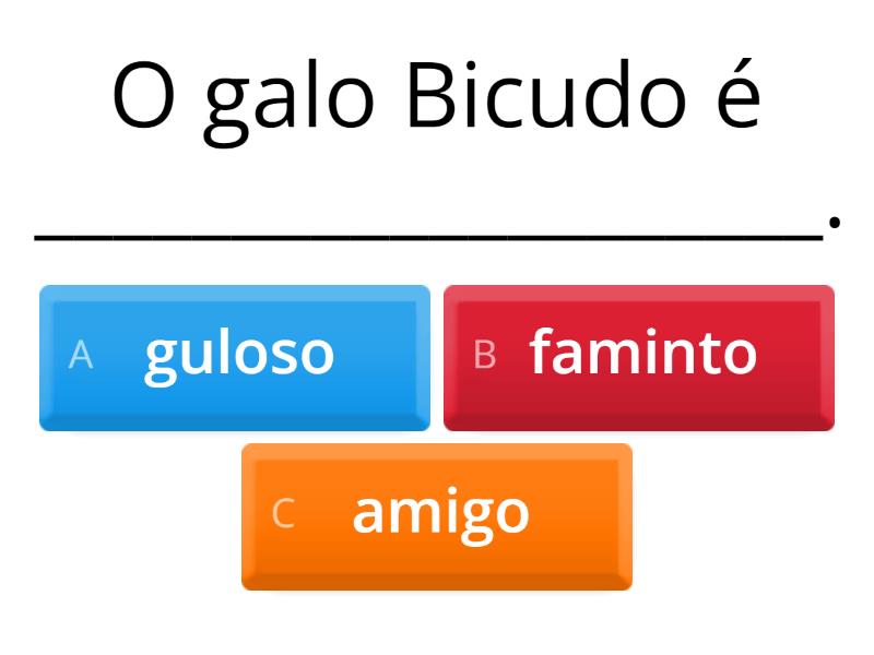 O Galo Maluco Frases Cloze E Perguntas Quiz