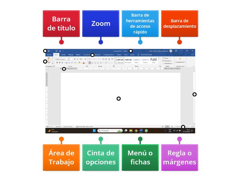 La Ventana De Word Y Sus Partes Labelled Diagram