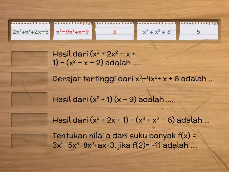 Operasi Aljabar Pada Polinomial Match Up