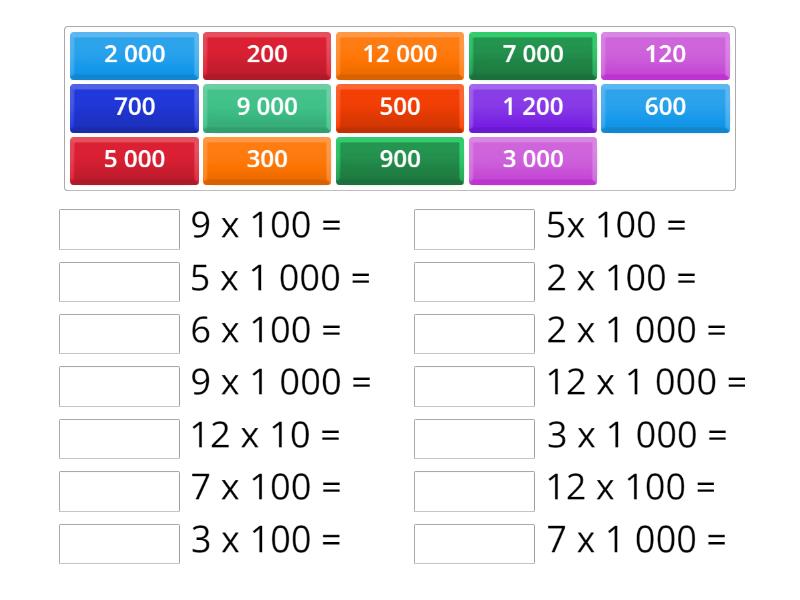 Aplica Lo Aprendidomultiplicación Por 10 100 Y 1000 Une Las Parejas