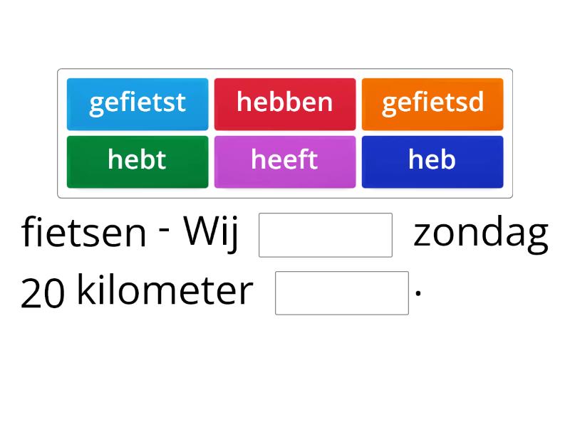 Voltooide Tijd Regelmatige Werkwoorden Complete The Sentence