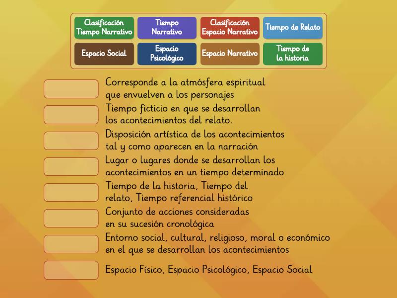 Actividad Espacio Y Tiempo Narrativo Une Las Parejas