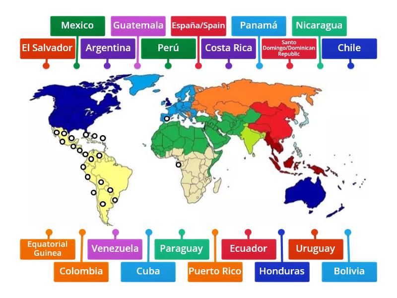 Mapa De Spanish Speaking Countrieslugares Donde Se Habla Espanol