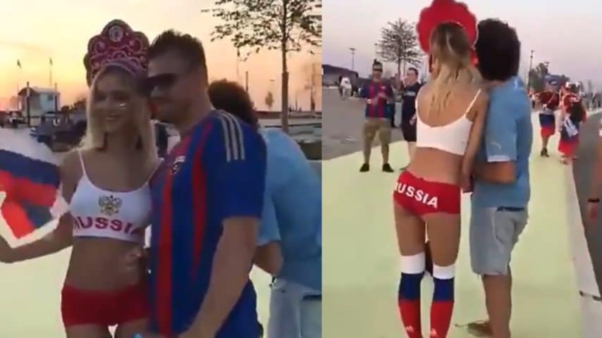 La Celebre Tifosa Russa Passeggia Fuori Lo Stadio E Fa Impazzire I Tifosi